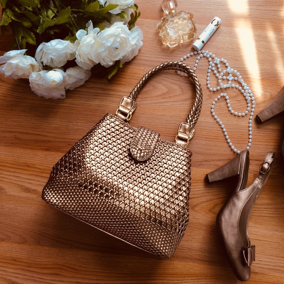 Warren Reed | Bags | Gold Vintage Handbag Braided Metallic Purse Bronze ...